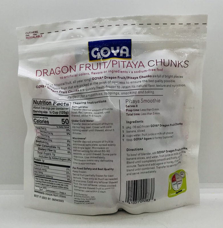 Goya Dragon Fruit Pitaya Chunks Fresh Frozen 454g - Gala Apple Grocery ...
